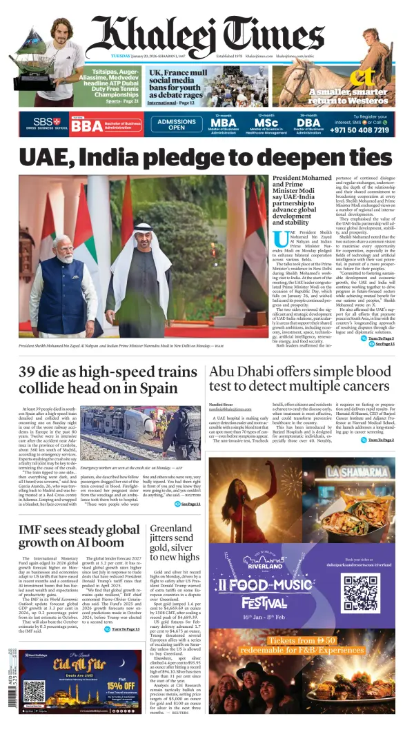 Emirati Newspaper Front Pages | Paperboy Online Newspapers
