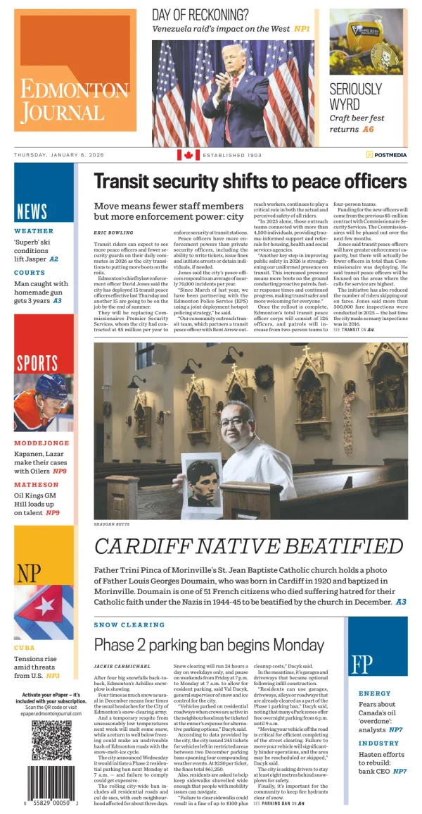 Canadian Newspaper Front Pages | Paperboy Online Newspapers