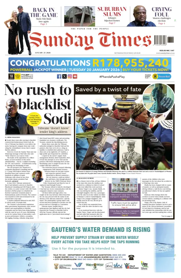 South African Newspaper Front Pages | Paperboy Online Newspapers