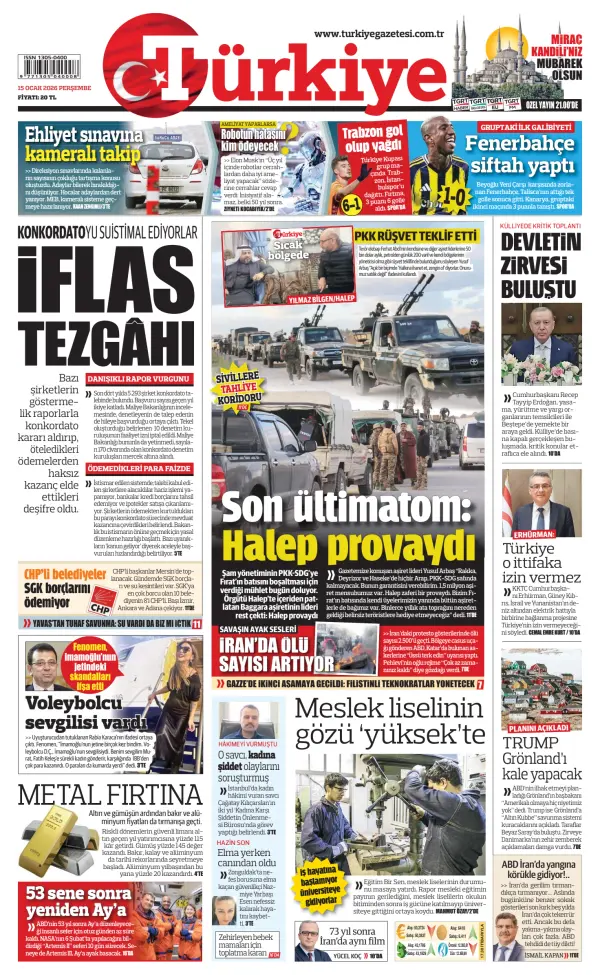 Turkish Newspaper Front Pages | Paperboy Online Newspapers