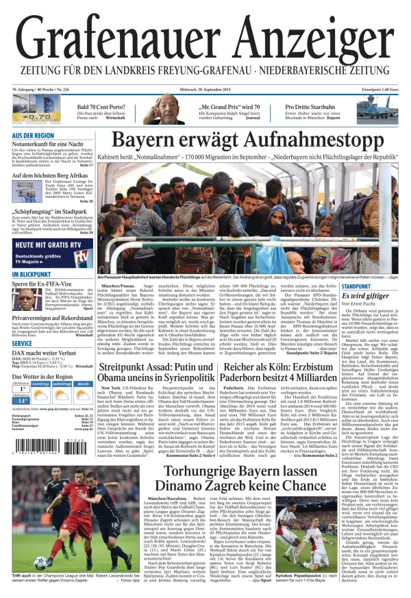 German Newspaper Front Pages | Paperboy Online Newspapers