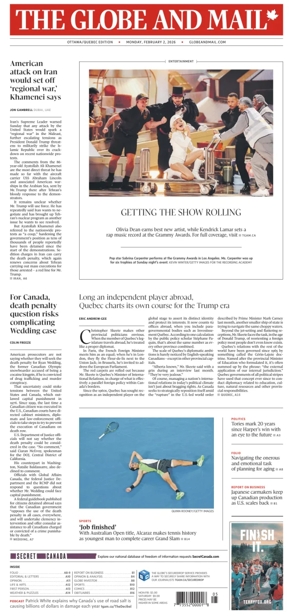 Canadian Newspaper Front Pages | Paperboy Online Newspapers