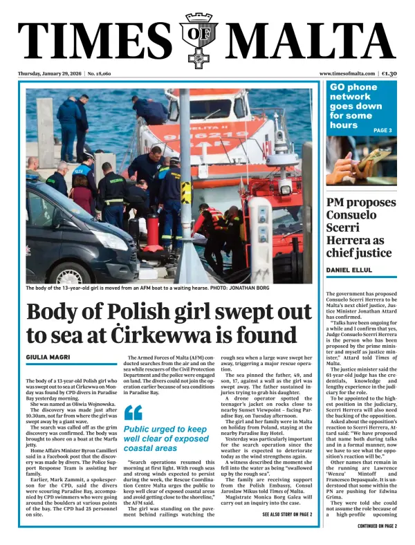 Maltese Newspaper Front Pages | Paperboy Online Newspapers