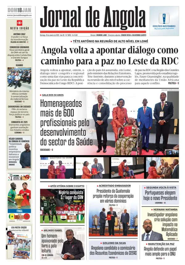 Angolan Newspaper Front Pages | Paperboy Online Newspapers