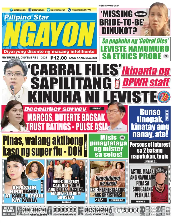 Filipino Newspaper Front Pages | Paperboy Online Newspapers