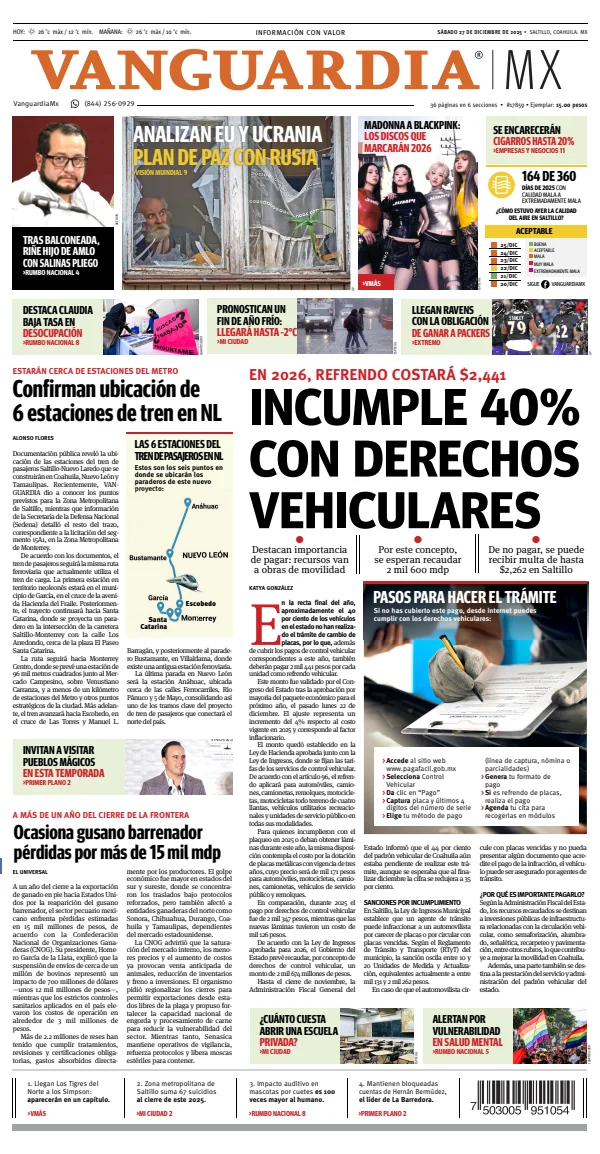 Mexican Newspaper Front Pages | Paperboy Online Newspapers