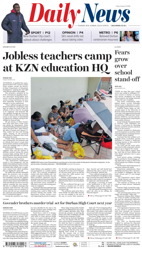 South African Newspaper Front Pages | Paperboy Online Newspapers