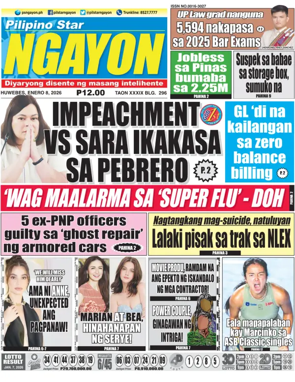 Filipino Newspaper Front Pages | Paperboy Online Newspapers
