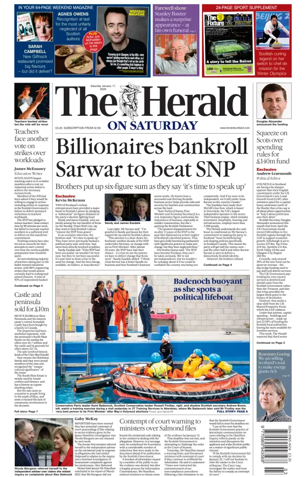 Scottish Newspaper Front Pages | Paperboy Online Newspapers