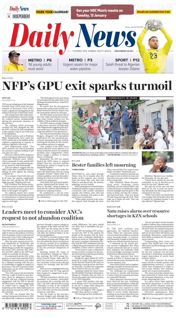 South African Newspaper Front Pages | Paperboy Online Newspapers