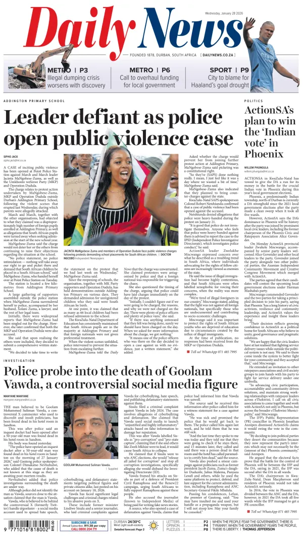 South African Newspaper Front Pages | Paperboy Online Newspapers