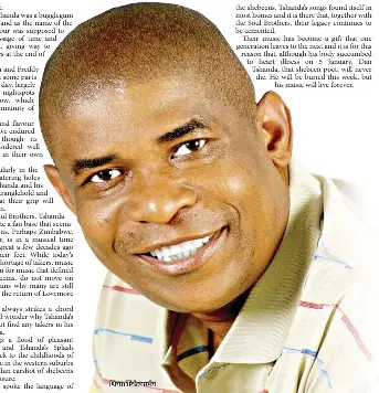 The Shona shebeen poet from Venda . . . Why Dan Tshanda became Bulawayo ...