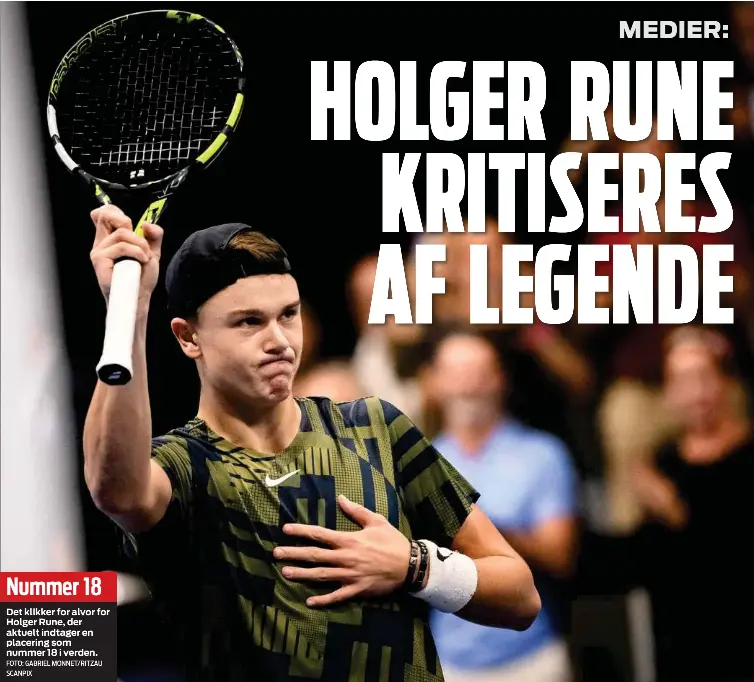 HOLGER RUNE KRITISERES AF LEGENDE - PressReader