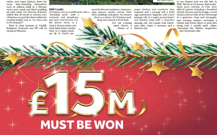 CHRISTMAS DAY MENU IN PRISON: - PressReader