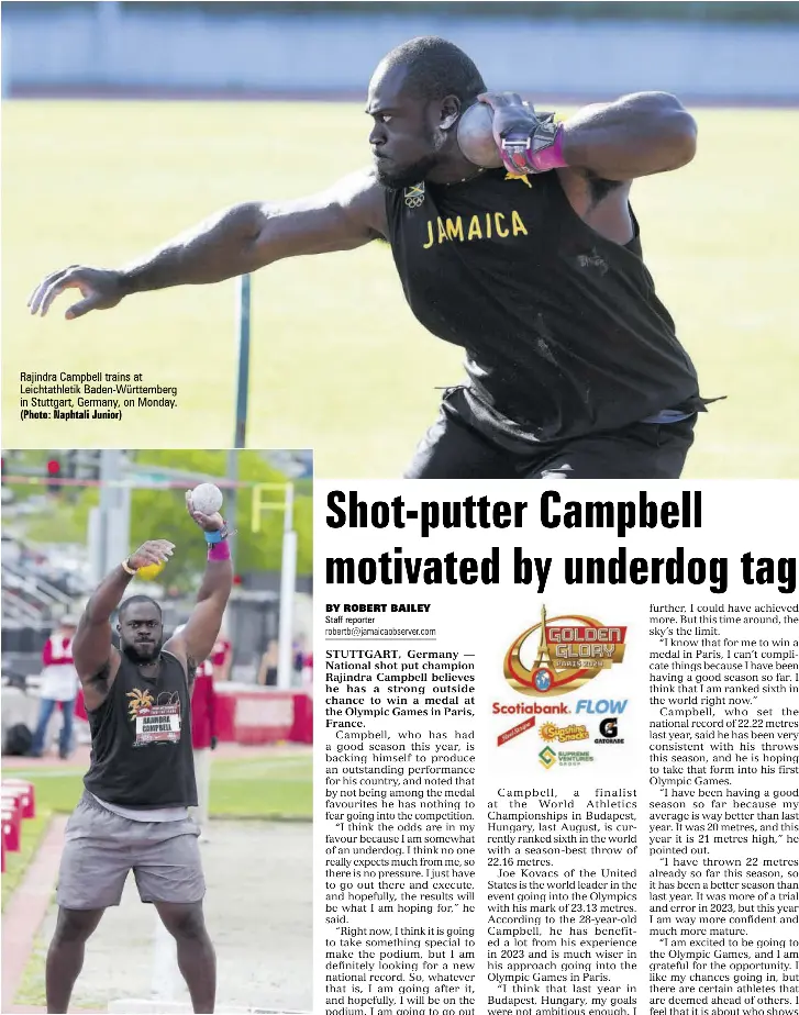 Shot-putter Campbell motivated by underdog tag - PressReader