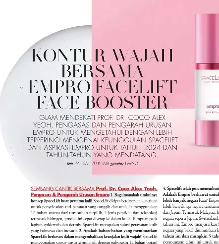 KONTUR WAJAH BERSAMA EMPRO FACELIFT FACE BOOSTER - PressReader
