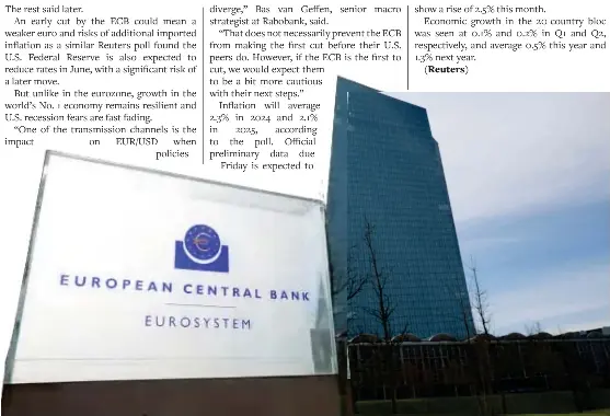 ECB to cut rates in June, but economists split on risk around timing ...