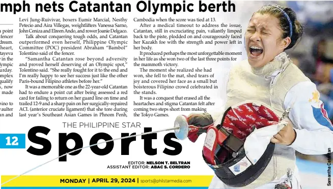 Gripping triumph nets Catantan Olympic berth - PressReader