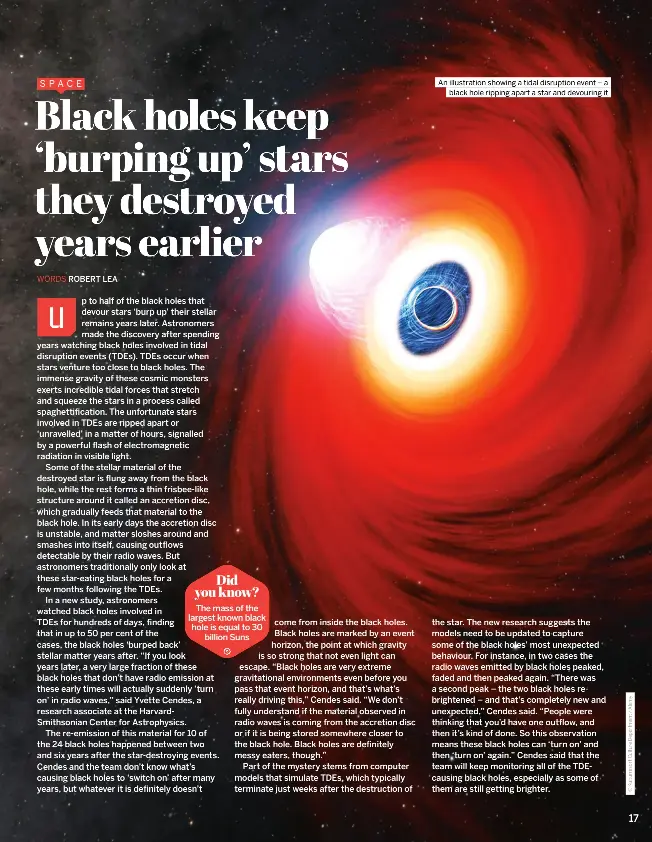 Black holes keep ‘burping up’ stars they destroyed years earlier ...