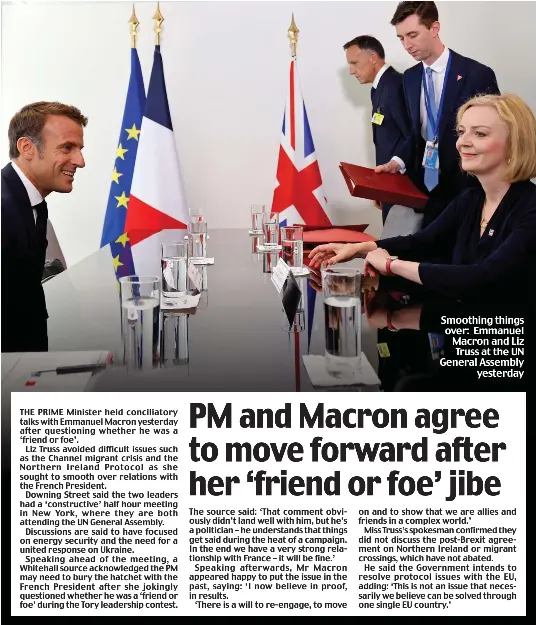 PM and Macron agree to move forward after her ‘friend or foe’ jibe - PressReader