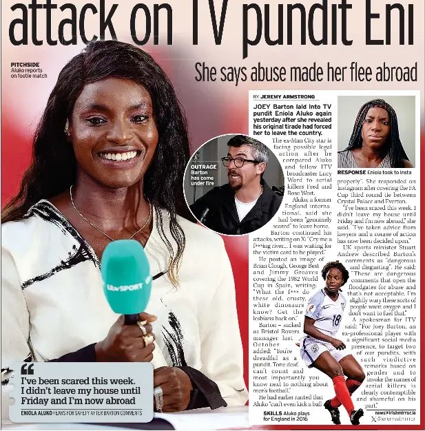 Ranting Barton in fresh attack on TV pundit Eni - PressReader