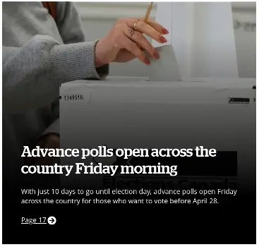 Advance polls open across the country Friday morning - PressReader