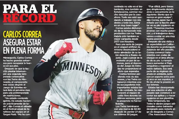 CARLOS CORREA ASEGURA ESTAR EN PLENA FORMA - PressReader