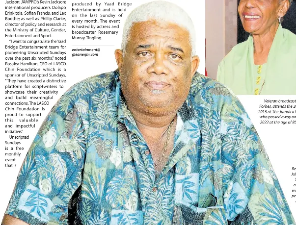 Unscripted Sundays honours theatre icons - PressReader