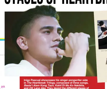 Inigo Pascual goes through Stages of heartbreak in Trilogy - PressReader