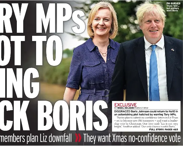 TORY MPs PLOT TO BRING BACK BORIS - PressReader
