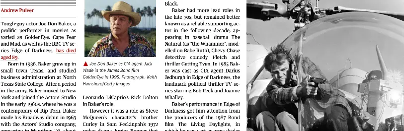 Joe Don Baker, tough-guy actor from Walking Tall and Bond films, dies aged - PressReader