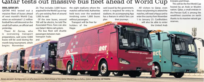 Qatar tests out massive bus fleet ahead of World Cup - PressReader