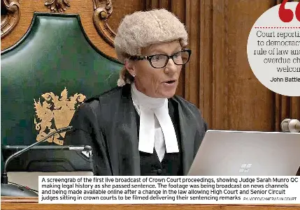 Cameras to be allowed into courts to record sentencing - PressReader