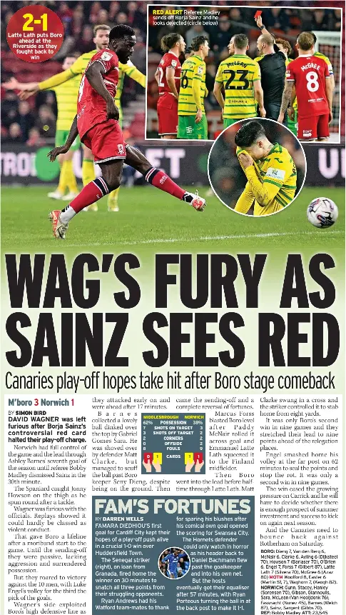 WAG’S FURY AS SAINZ SEES RED - PressReader