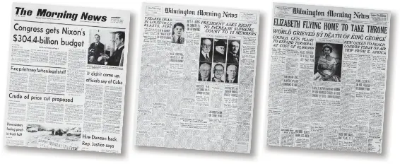 The News Journal archives including the Wilmington Morning News, The Morning News, the Every ...