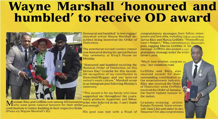 Wayne Marshall ‘honoured and humbled’ to receive OD award - PressReader