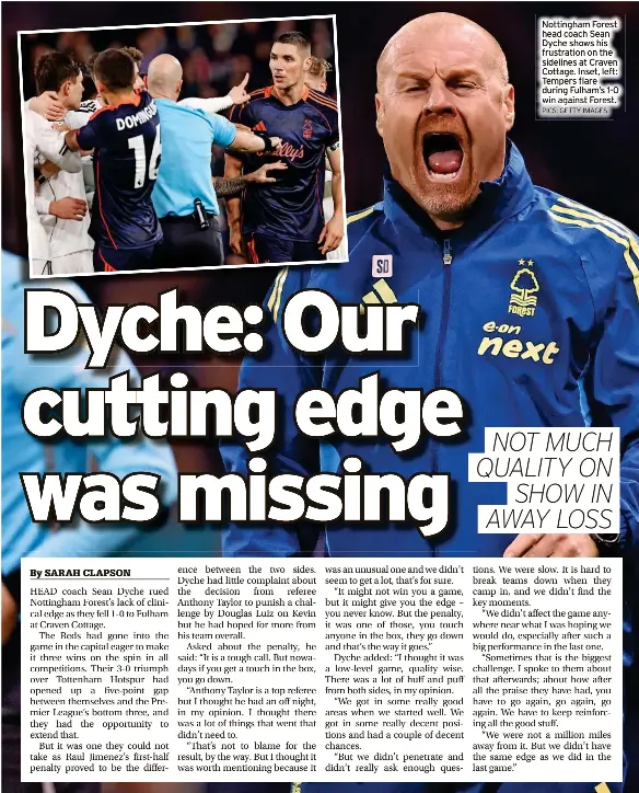 Dyche: Our cutting edge was missing - PressReader