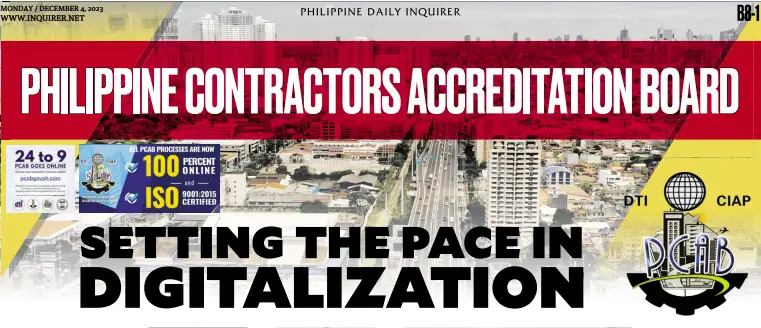 PHILIPPINE CONTRACTOR­S ACCREDITAT­ION BOARD SETTING THE PACE IN DIGITALIZA­TION - PressReader