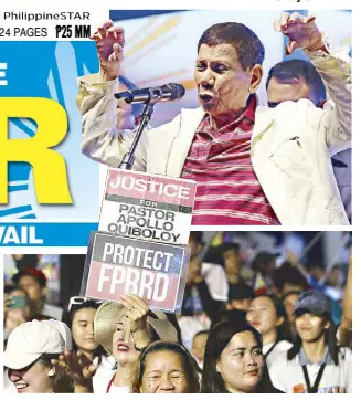 Duterte-Duterte in 2028 floated at pro-Quiboloy rally - PressReader