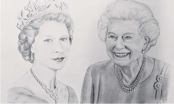Artist's sketch of the Queen to say ‘thank you for her service ...