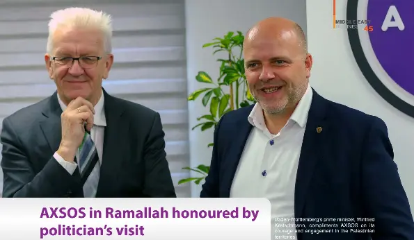 AXSOS in Ramallah honoured by politician’s visit - PressReader