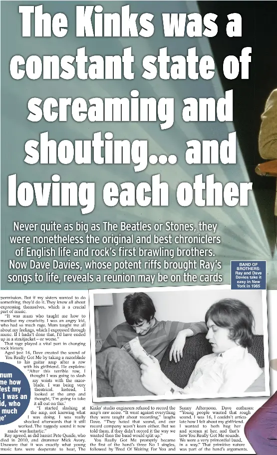 The Kinks was a constant state of screaming and shouting… and loving each other - PressReader