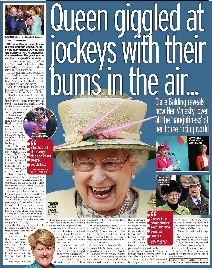 Queen giggled at jockeys with their bums in the air... - PressReader