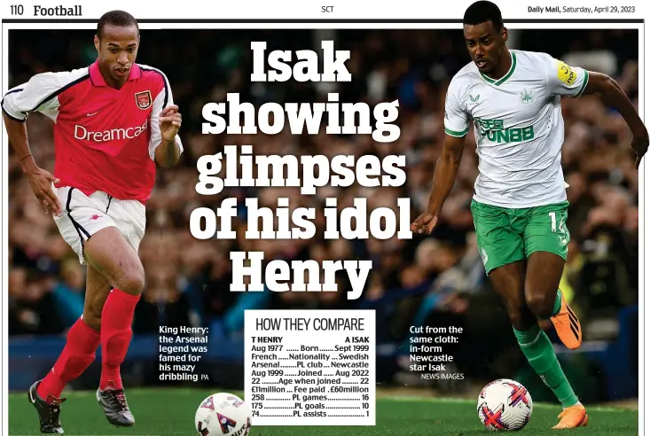 Isak showing glimpses of his idol Henry - PressReader