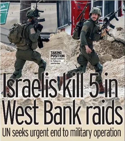 Israelis kill 5 in West Bank raids - PressReader