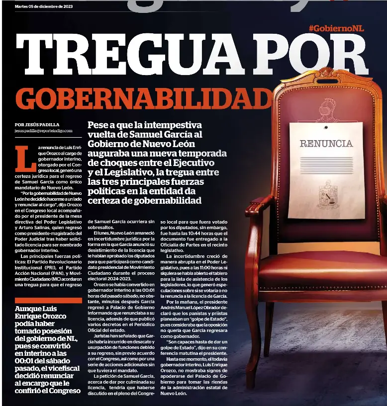TREGUA POR GOBERNABIL­IDAD - PressReader