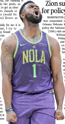 Zion suspended for policy violation - PressReader