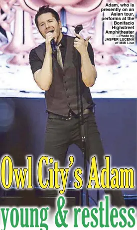 Owl City’s Adam young & restless - PressReader