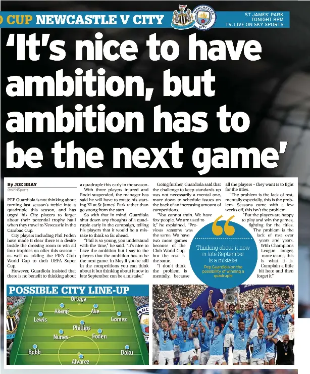 ‘It’s nice to have ambition, but ambition has to be the next game’ - PressReader