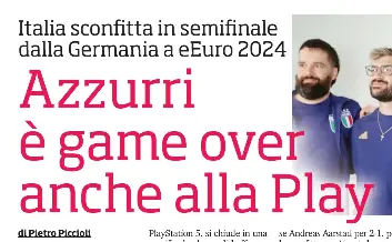 Azzurri è game over anche alla Play - PressReader